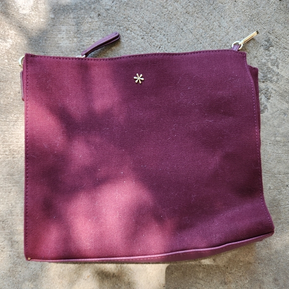 Erin Condren | Bags | Erin Condren Crossbody Bag Burgundy Wine Canvas No Strap | Poshmark